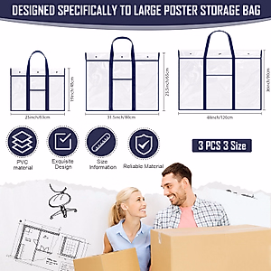 Windyun 3 Pcs Large Poster Storage Bag 48 x 36 Inches 31.5 x 25.5 Inches 19 x 25 Inches Bulletin Board Holder Classroom Organization and Storage Poster Storage Container Art Portfolio Case