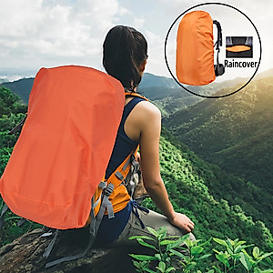 Taeku Hiking Backpack, 50L Waterproof Breathable Outdoor Daypack with Rain Cover for Climbing Camping Touring Trekking (Black)