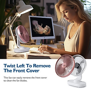 Battery Operated Fan 4000mAh, Rechargeable Fan, Portable Desk Fan,Small battery powered fan ,Small fan, Oscillating Fan,Dual Adjustable Angle Desktop Air Circulate Fan with 4 Speed for Home Office