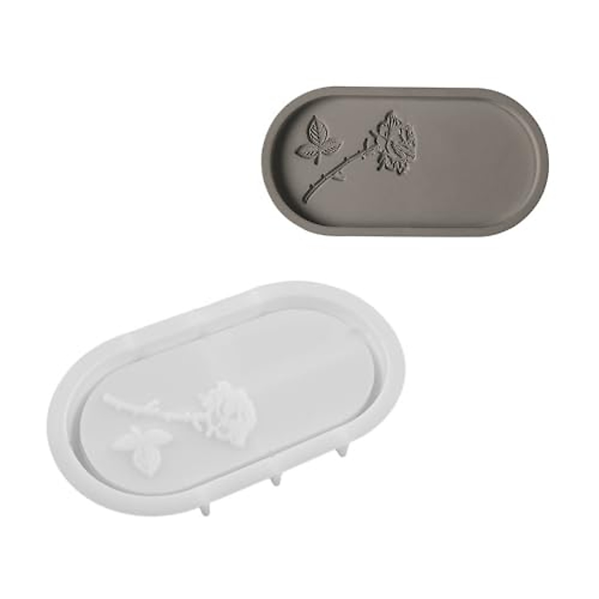 Resin Dish Molds Plate Silicone Moulds Elliptical Shaped Tray Molds Cup Pad Mold Silicone Molds for Resin Casting