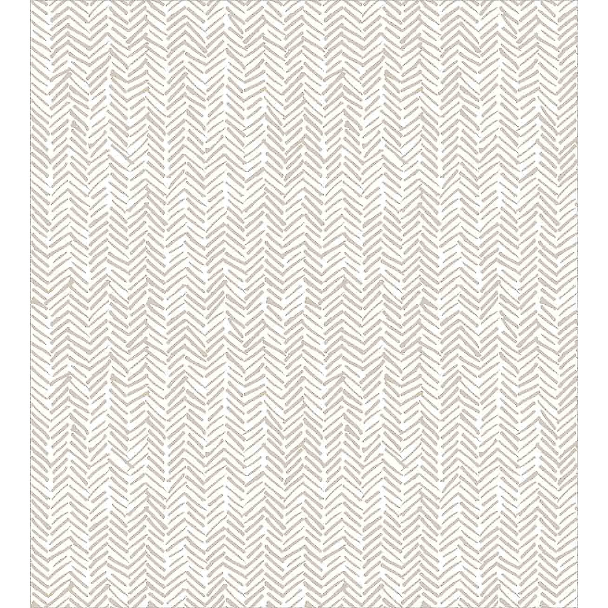 Lunarable Chevron Duvet Cover Set, Hand Drawn Monochrome Herringbone Lines Composition of Abstract Zigzags, Decorative 3 Piece Bedding Set with 2 Pillow Shams, King Size, Beige and White