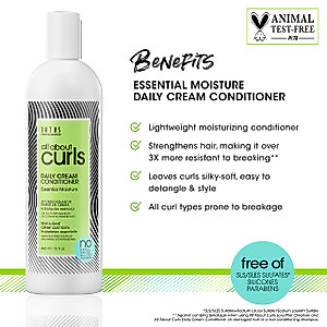 All About Curls Daily Cream Conditioner | Essential Moisture | Strengthens | 3X Resistance to Breaking | All Curly Hair Types | Cruelty Free | Sulfate Free | 32 Fl Oz