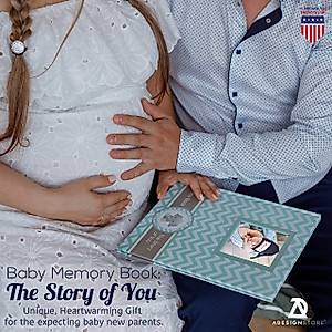 Baby Memory Book - Newborn Journal - Baby First Year Book Album - Baby Shower Book Gift - Baby Keepsake Milestone Memory Journal - First Year Newborn Baby Boy Girl Book