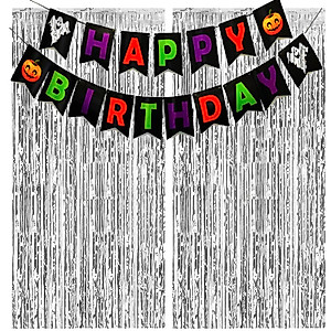 3pcs Silver Metallic Streamers Birthday Banner Party Decorations Set,Foil Fringe Backdrop Curtains for Photo Booth,for Halloween Christmas Party Supplies Tinsel Streamers Background