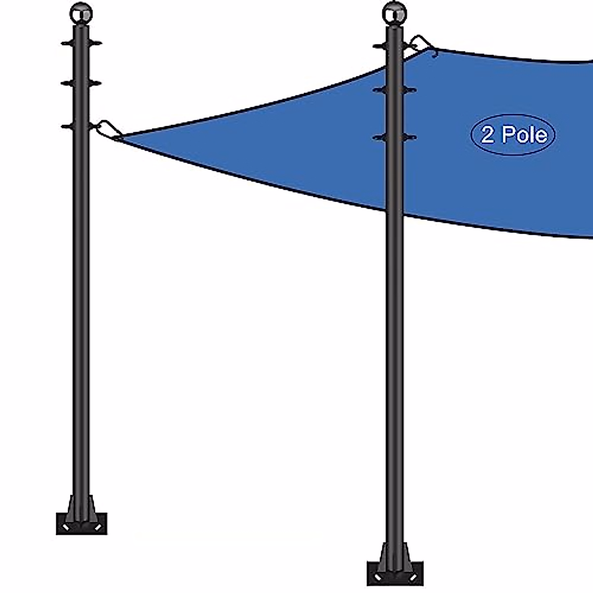 Shade Sail Poles, Outdoor Sun Shade Sail Pole Kit Support Awning Canopy Heavy Duty Steel Post for Outside Deck Patio Backyard Garden (10FT,2pack)…