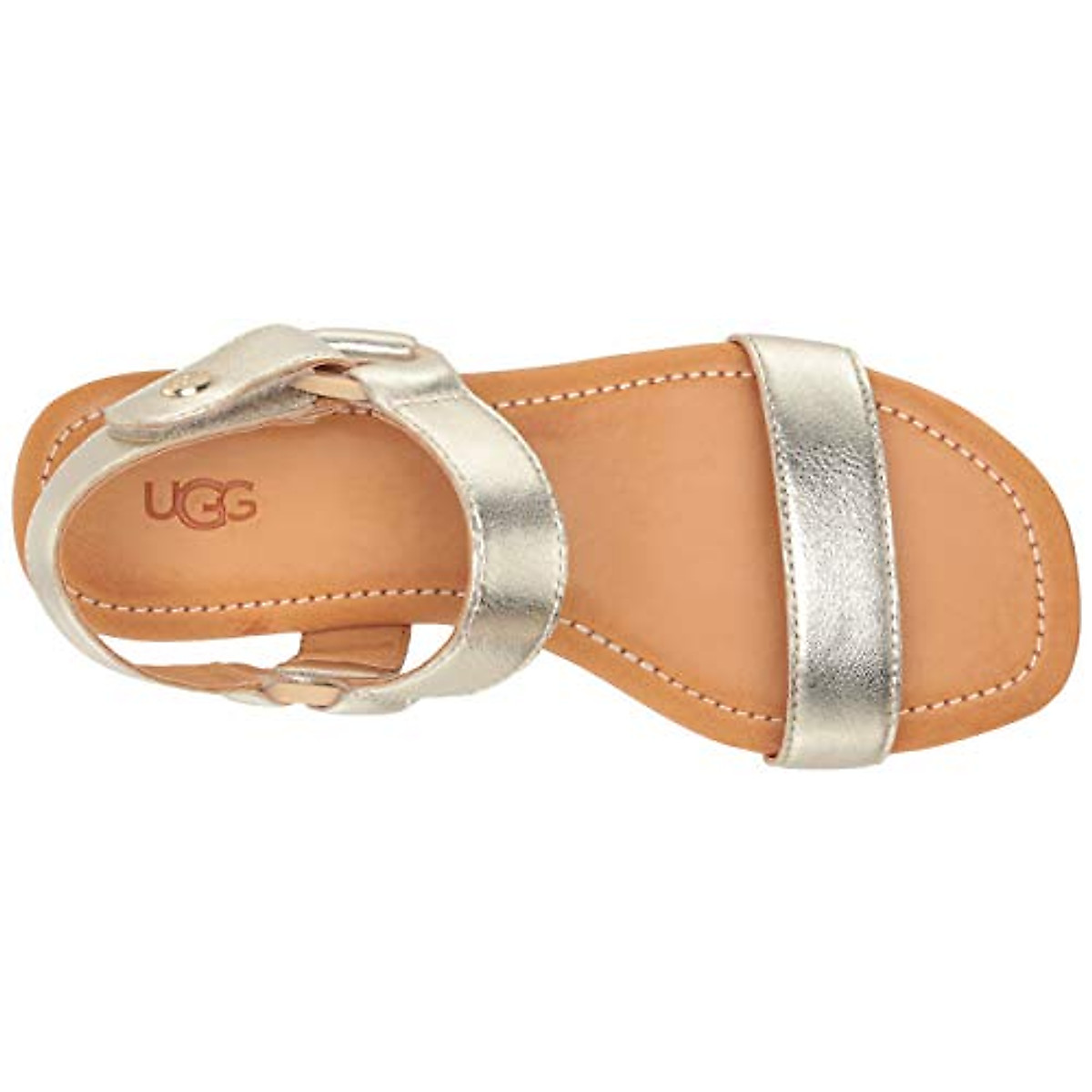UGG Women's RYNELL Flat Sandal, Gold Metallic, 5.5