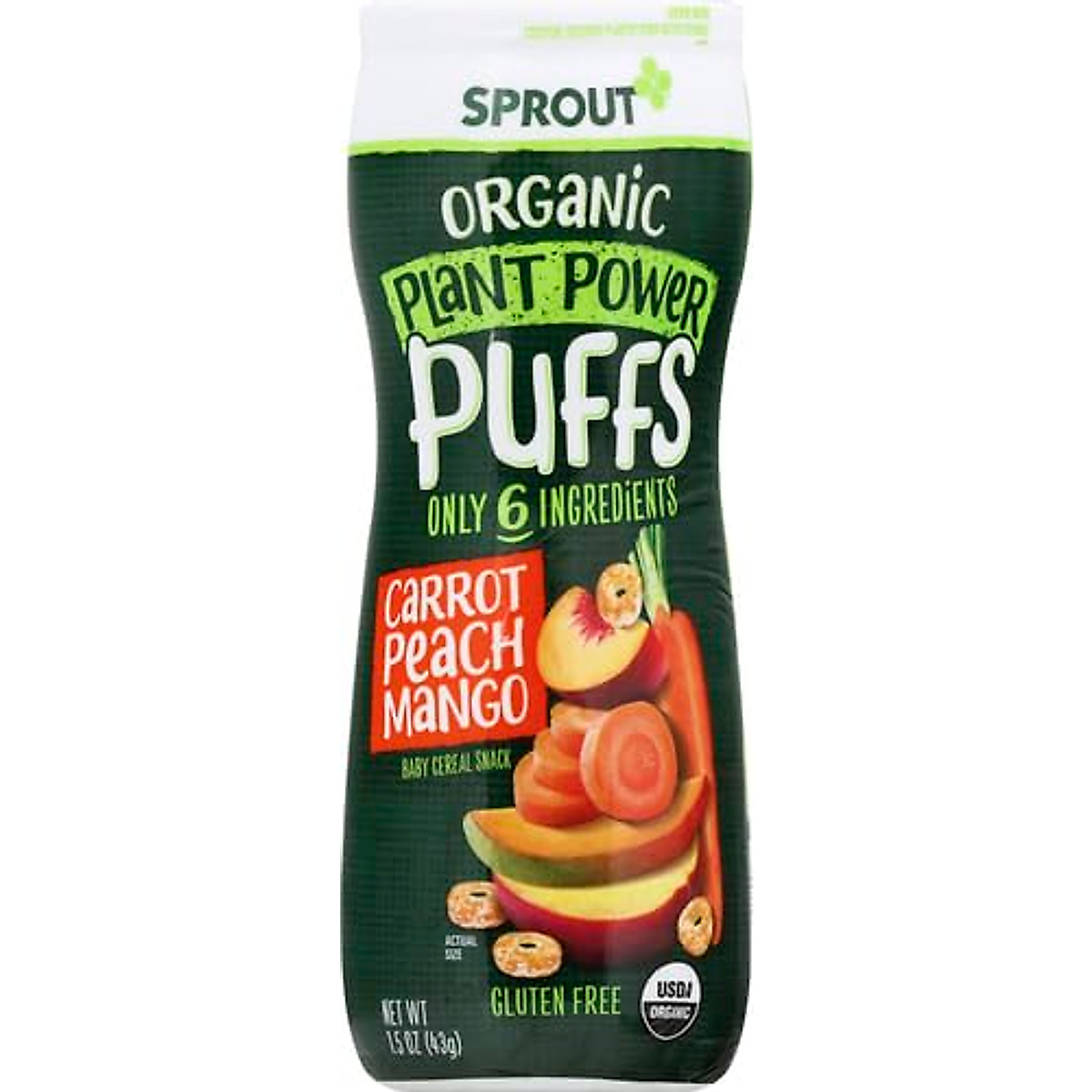Sprout Organic Snacks Plant Power Puffs baby Food, 1.5 Oz