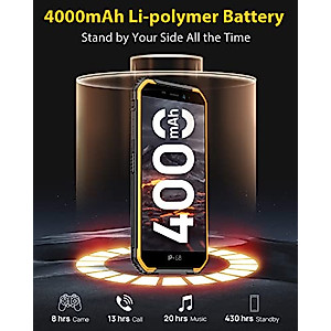 Ulefone Rugged Phones Unlocked, Armor X6 Pro IP68/69K Dustproof Waterproof Smartphone, 8GB+32GB, Android 12, 5.0 inches, 13MP + 5MP, NFC, Custom Key, Gloves Mode, Face Unlock, US Version (Black)