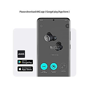 AKG N400 True Wireless Bluetooth Earphones ANC Canal Type (Black)