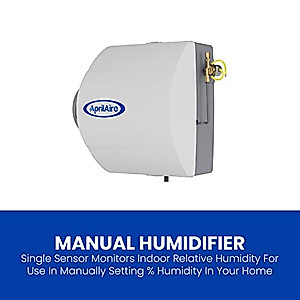 AprilAire 600M Whole-House Humidifier, Manual High Output Furnace Humidifier, Large Capacity Whole-House Humidifier for Homes up to 5,000 Sq. Ft., White