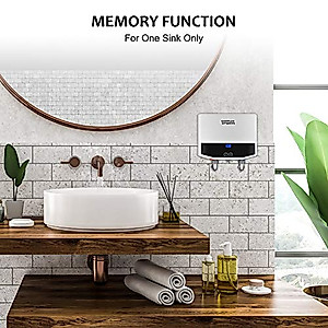 CAMPLUX Tankless Water Heater Electric with LED Display 120V Instant Water Heaters Under Sink 3.5kw TE04