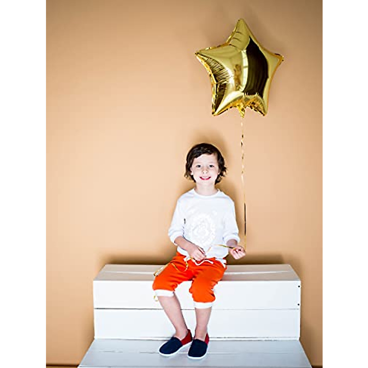 42pcs Gold Star Balloons Gold Moon Foil Balloons Star Balloons Metallic for Eid Mubarak Decorations Graduation, Outerspace, Baby Shower, Birthday, Wedding Anniversary Party Decorations Supplies