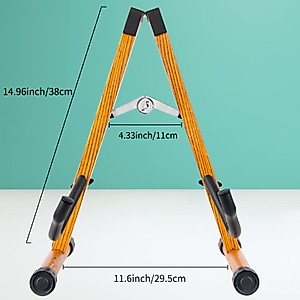 VANPHY Adjustable Beech Wood Guitar Stand Folding Electric Acoustic Guitar Stand Floor Bass Stand Wooden with Padded Classical bass Stand A-Frame Ukulele