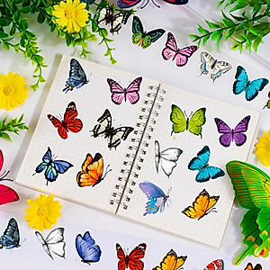 1600 PCS Butterfly Roll Stickers, 16 Styles Butterfly Stickers for Kids, Waterproof and Sun-Proof 3D Roll Stickers for Parties, Walls, Scrapbooks, Envelopes, Birthday and Greeting Cards