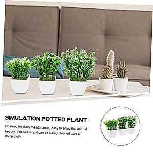 HOMSFOU 9 Pcs Simulated Potted Plant Mini Plant Sculpture Plant Bonsai Wall Fake Flowers Artificial Flower Pot Desktop Bonsai Office Decore Simulation Green Plants Plastic Model Juicy