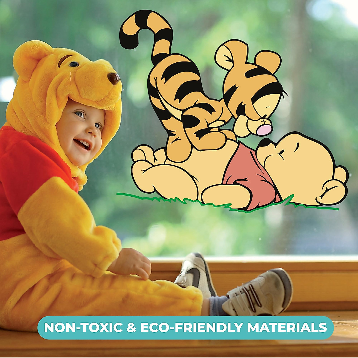 e-Graphic Design Inc Winnie The Pooh & Tigger Wall Decals I Winnie The Pooh Nursery Decor for Boy & Girl I Cute Room Decor I Winnie The Pooh Gifts I Bear Decor I (Wide 22"x19" Height)