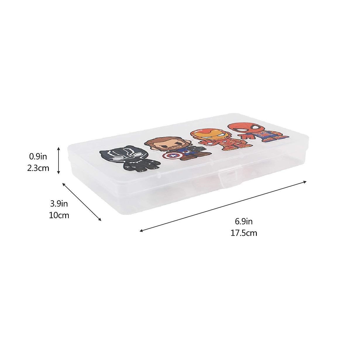 Finex 2 Pcs Set Clear The Superheroes Portable Mask Box Plastic Storage Case for Cosmetic Masks Holder Organizer Keeper Container Storing Accessories