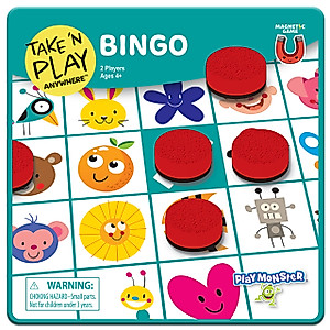 PlayMonster Take N Play Anywhere Bingo - Magnetic Pieces in Magnetic Travel Friendly Tin for Fun on the Go- For Ages 4+