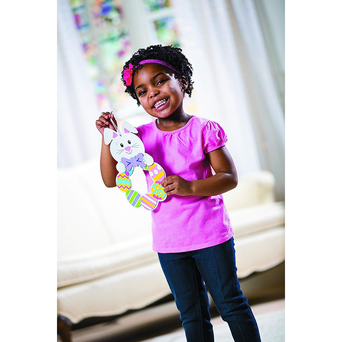 Easter Bunny Wreath Craft Kit - Makes 12 - DIY Crafts for Kids and Fun Home Activities