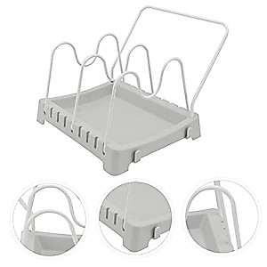 Alipis 2 Pcs Pan Storage Rack Cutting Board Holder Stand Dish Rack for Cabinet Tabletop Shelf Cabinet Shelves Pan Lid Organizer Pantry Rack Tabletop Pot Lid Holder Kitchen Pot Lid Holder