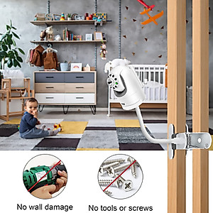 2 Pack Baby Monitor Mount flexible clamp mount Compatible with Infant Optics DXR-8 and DXR-8 Pro Video Baby Monitor Baby Monitors Holder for Crib Nursery Baby Camera Stand Without Tools or Wall Damage