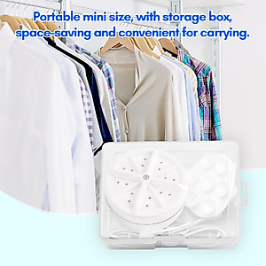 Andoer Washing Machine, Ultrasonic Turbo Washing Machine Portable Mini Washer with USB Power Supply Suction Cups for Home Travel Business Trip