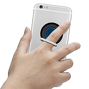 Phone Grip Ring Holder, 360° Rotation Finger Gripper and Kickstand for iPhone & Samsung, Compatible with Cell Phone Magnet and All Magnetic Mounts - Silver