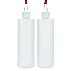 Condiment Squeeze Bottles, 8 OZ Empty Squirt Bottle, Red Top Cap, Leak Proof - for Ketchup, Mustard, Syrup, Sauces, Dressing, Oil, Arts & Crafts, BPA FREE Plastic - Perfect for Kitchen - 2 PACK