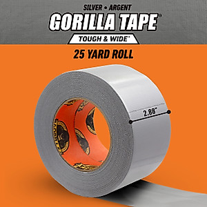 Gorilla Tough & Wide Duct Tape, 2.88" x 25yd, Silver, (Pack of 1)