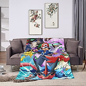 Cartoon Anime Blanket Throw Blankets Super Soft Warm Cozy Flannel for Couch Bedding Living Room Sofa Kids Adult Gifts 50"X40"