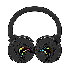Rainbow Shark Tooth Art Boys Girls Wireless Retractable Bluetooth Headphones Headsets Noise Cancelling Over Ear for Kids Adults