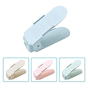 CHICIRIS Shoe Stacker, Shoe Slots Double Layer Shoe Shelf for A Pair of Shoes, 3.9 x 9.8 x 3.1 (Nordic Yellow)