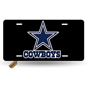 BOARLIDA American Football Design License Plate Durable Dallas Team Decorative Aluminum Car License Plate Covers for Women Girls Men Boys 12 X 6 Inch