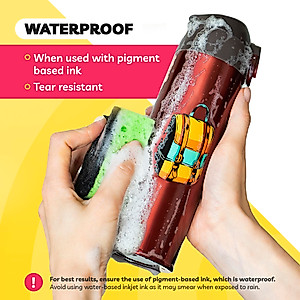 90% Clear Sticker Paper for Inkjet Printer (20 Sheets) - Glossy 8.5 x 11 - Printable Vinyl Sticker Paper for Cricut - Printable Sticker Paper - Transparent - Adhesive - Clear Sheets - Clear Labels