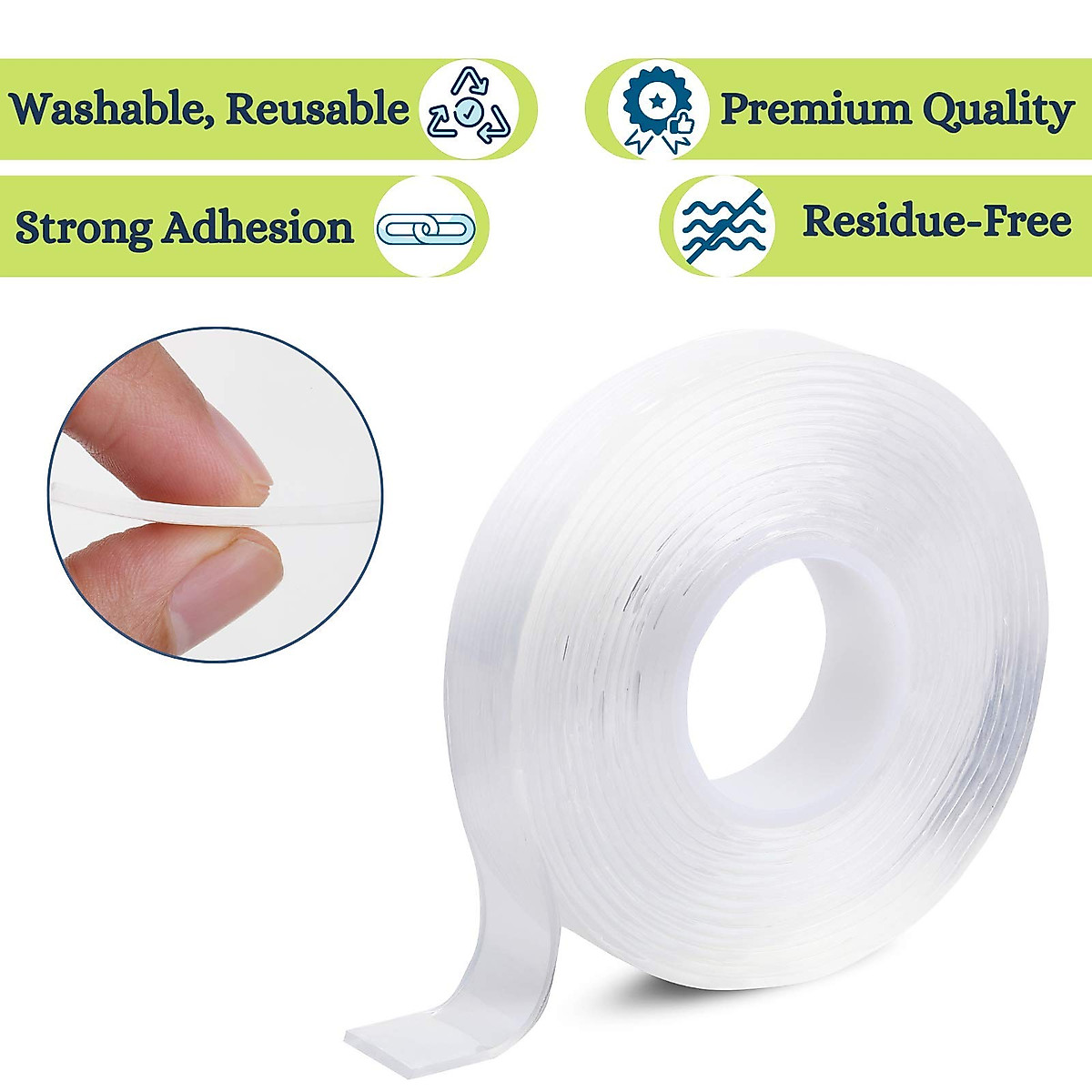Mr. Pen- Double Sided Tape, 0.7 Inch, Transparent, Double Sided Tape for Walls, Double Sided Adhesive Tape, Mounting Tape, Adhesive Tape, Two Sided Tape, Double Stick Tape, Double Face Tape