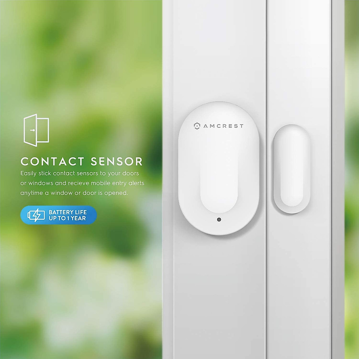 Amcrest Home Security System, DIY Smart Home Alarm System for Home with No Monthly Fees, Remote Arm/Disarm & Phone App Alerts, 4 Pieces-Kit (PIR Motion Sensor, Door Window Sensor, Alarm Hub)