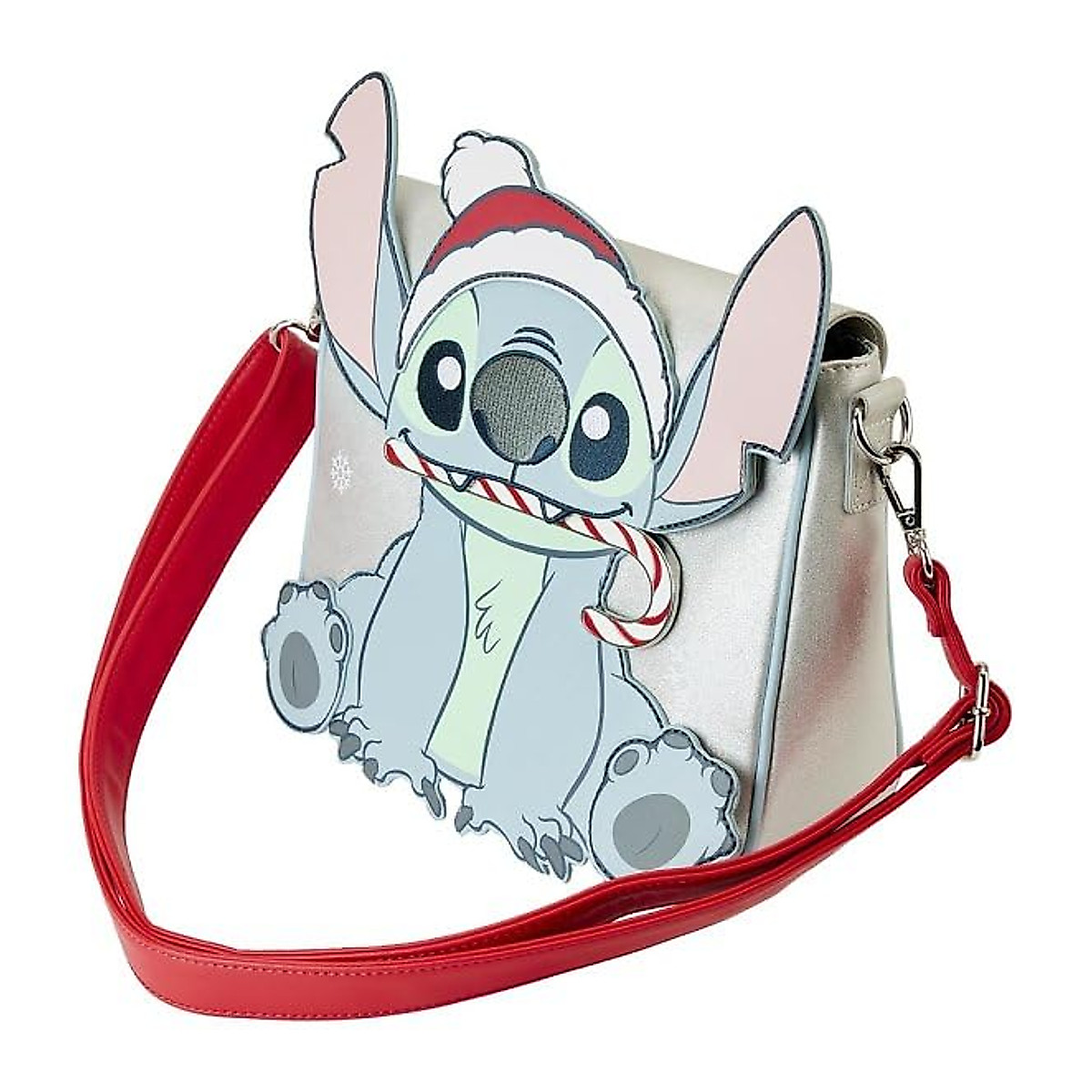Loungefly Disney Stitch Holiday Glitter Crossbody Bag
