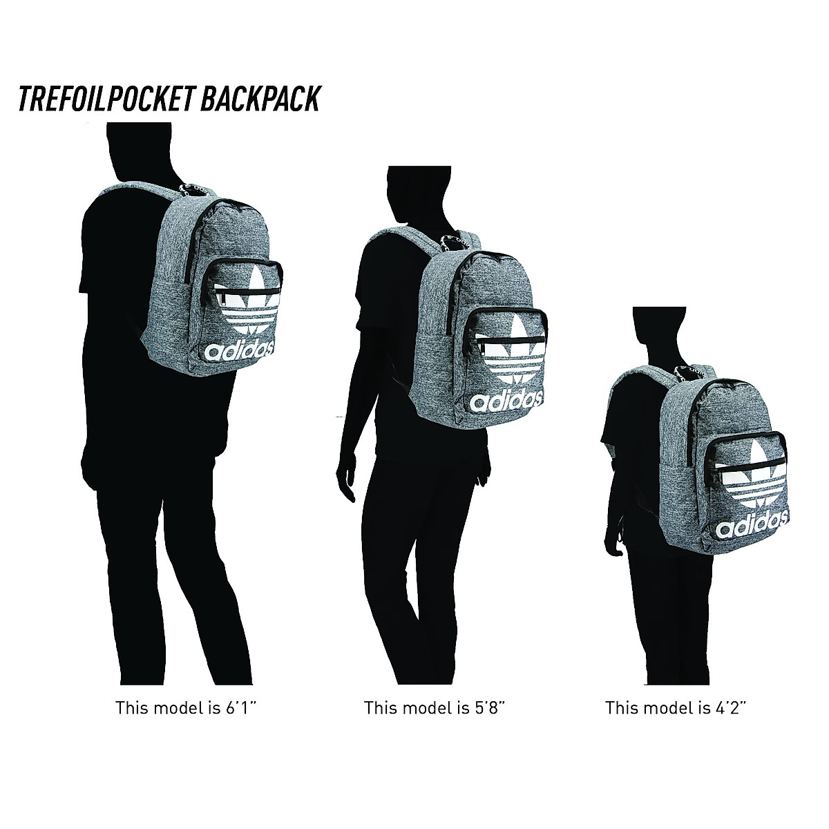 adidas Originals Trefoil Pocket Backpack, Black, One Size