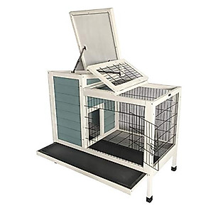 Seny Wooden Rabbit Hutch Bunny Cage Bunny Hutch W38 x D22.5 x H34