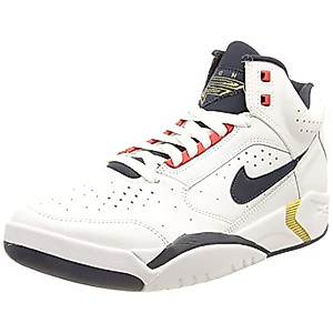 Nike Men's Air Flight Lite shoe, White/Navy/Red/Gold, 9.5