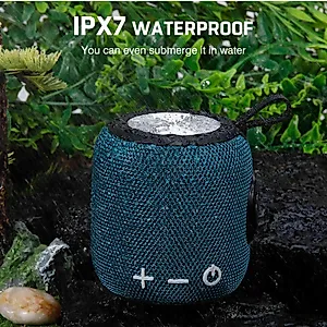 Bluetooth Speaker: Powerful Stereo Sound, IPX7 Waterproof, True Wireless Stereo Pairing, Portable Design, Latest Bluetooth V5.2 - Perfect for Samsung Galaxy S7 (USA), Beach, Home, Parties- Blue