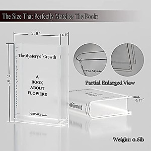 Puransen Book Vase for Flowers, Acrylic Clear Book Flower Vase, A Book About Flowers Vase, Unique Home/Bedroom/Office Accent Flowers Vase Decor(Clear - B)