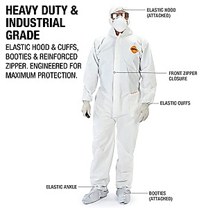 Heavy Duty All Purpose Coverall, Engineered for Maximum Protection & Comfort (Single X-Large Coverall) by Tiger Tough