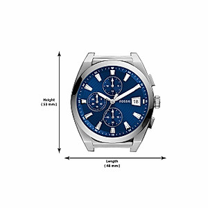 Fossil Men's Everett Quartz Stainless Steel Chronograph Watch, Color: Silver (Model: FS5795)