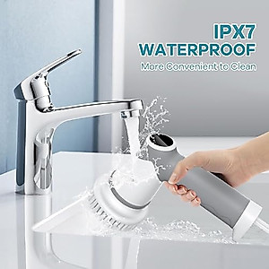 BOOHENKA Power Scrubbers for Cleaning Bathroom 2024, Shower Scrubber with LED Display, 2 Speeds, Electric Spin Scrubber for Cleaing Tile/Bathtub/Sink/Car