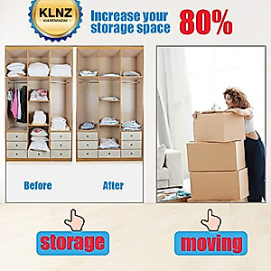 Premium Vacuum Storage Bags. Transparent 80% More Storage Hand-Pump for Travel Double-Zip Seal and Triple Seal Turbo-Valve for Max Space Saving Clear the room (8 × Jumbo)80cm100cm storage bedroom