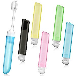 5 Pieces Travel Toothbrush Folding Toothbrush Soft Travel Toothbrush with Box Toothbrush Travel Case Potable Camping Toothbrush for Kids Teen Travel Camping Hiking School Business Trip Hotels 5 Colors