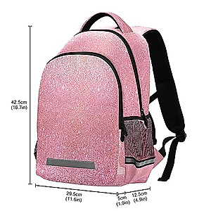 Eionryn Sparkly Pink Glitter Backpack Unicorn Galaxy Laptop Backpacks Book Bags Water Resistant Daypack Durable College Shoulder Bag Sports Travel Day Pack