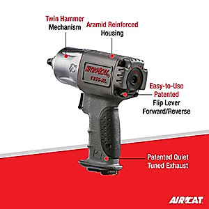 AirCat Pneumatic Tools 1355-XL: Nitrocat Composite Impact Wrench 700 ft-lbs - 3/8-Inch