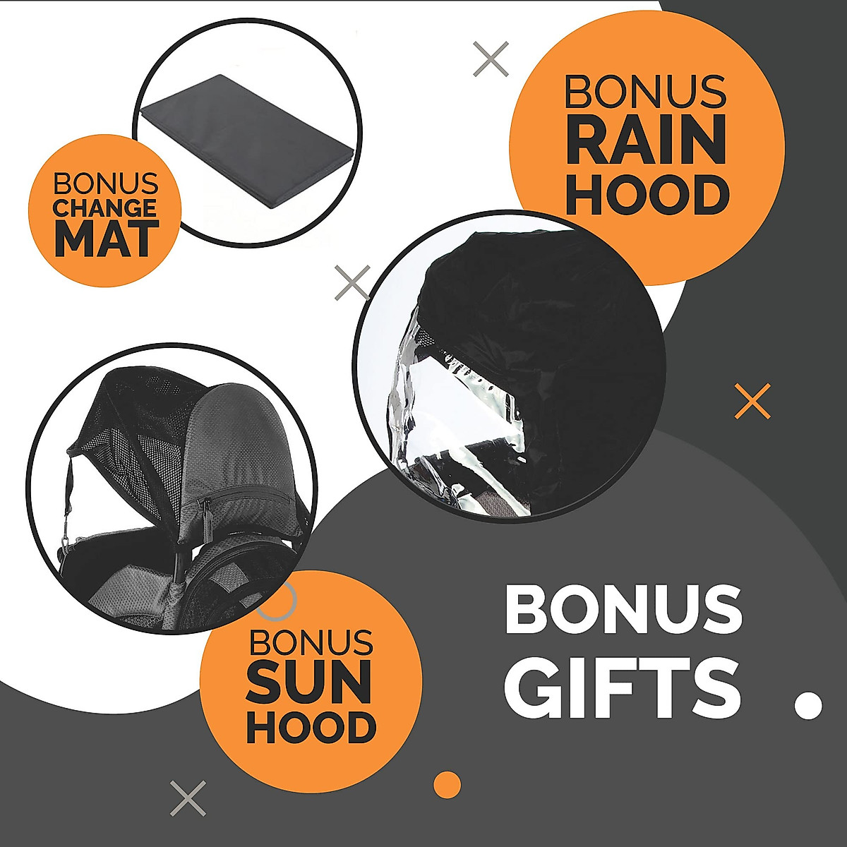 2-in 1 Baby Backpack Carrier - Ergonomic Toddler Hiking/Baby Hiking Backpack Carrier with Removable Bag, Diaper Change Pad, Insulated Pocket + Rain and Sun Hood to Protect Your Child